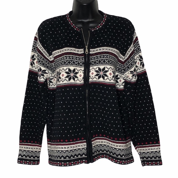 Studio Works | Sweaters | Studio Works Fair Isle Zip Up Cardigan L ...